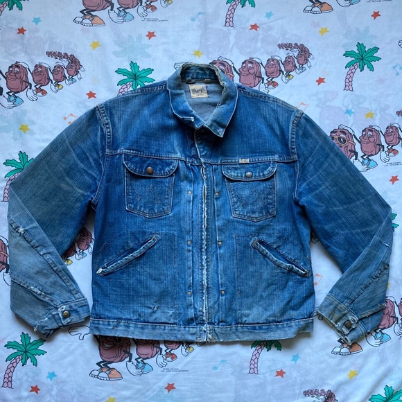 Wrangler | Jackets & Coats | Rare 6s Wrangler Jean Jacket With Zipper ...